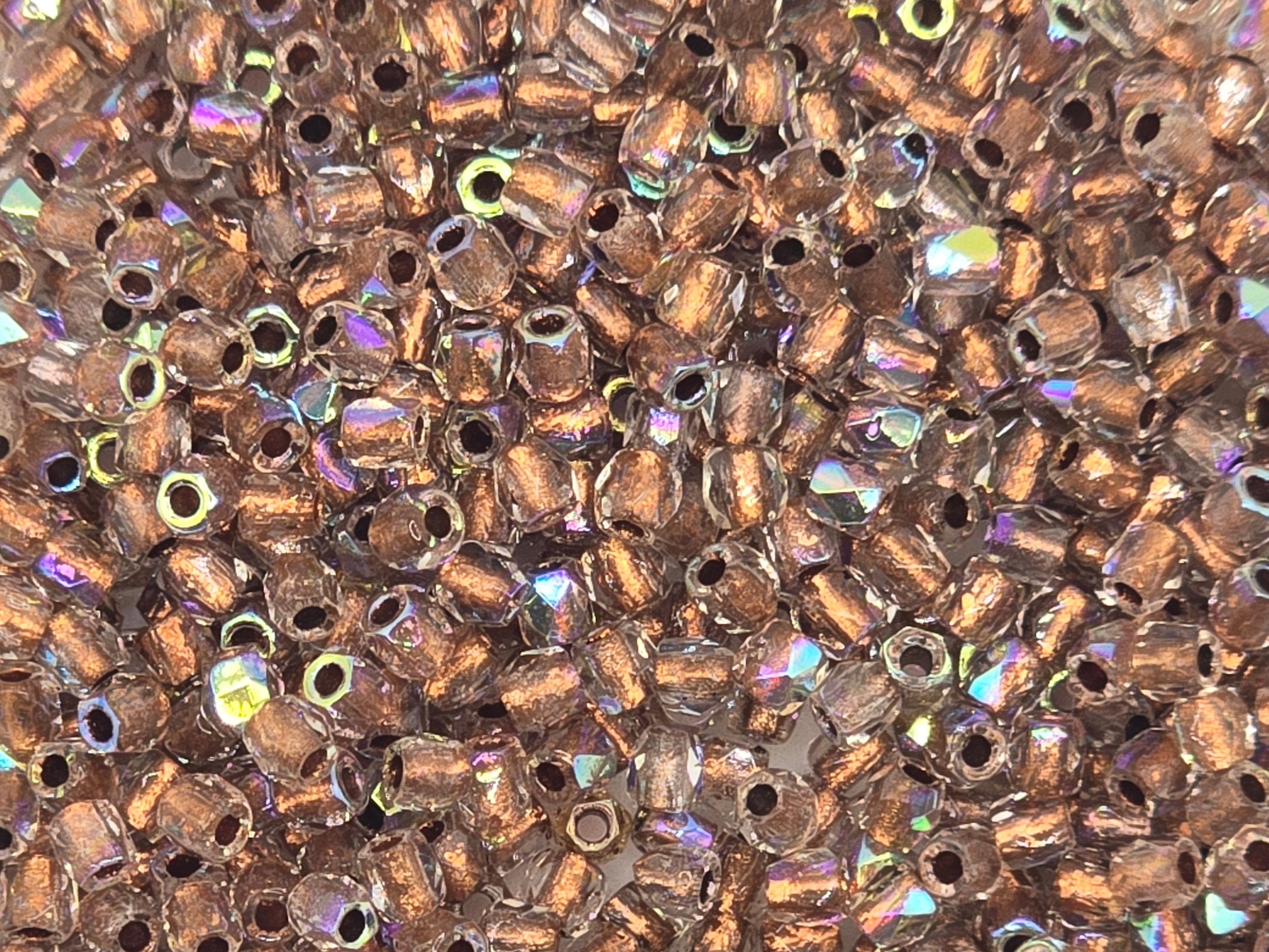 True 2 - 2mm Fire Polished Faceted Rounds - Copper Lined AB - 100 pcs ...